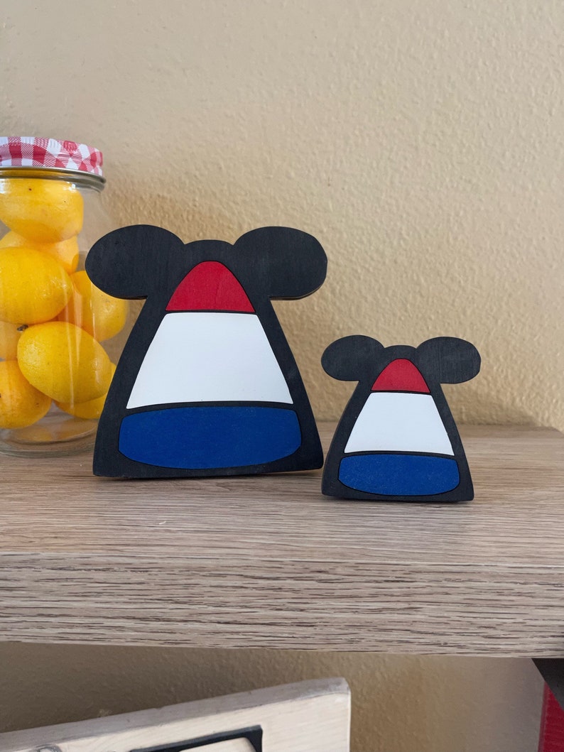 Mickey Mouse Red White and Blue Wooden Home Decor 4th of July - Etsy