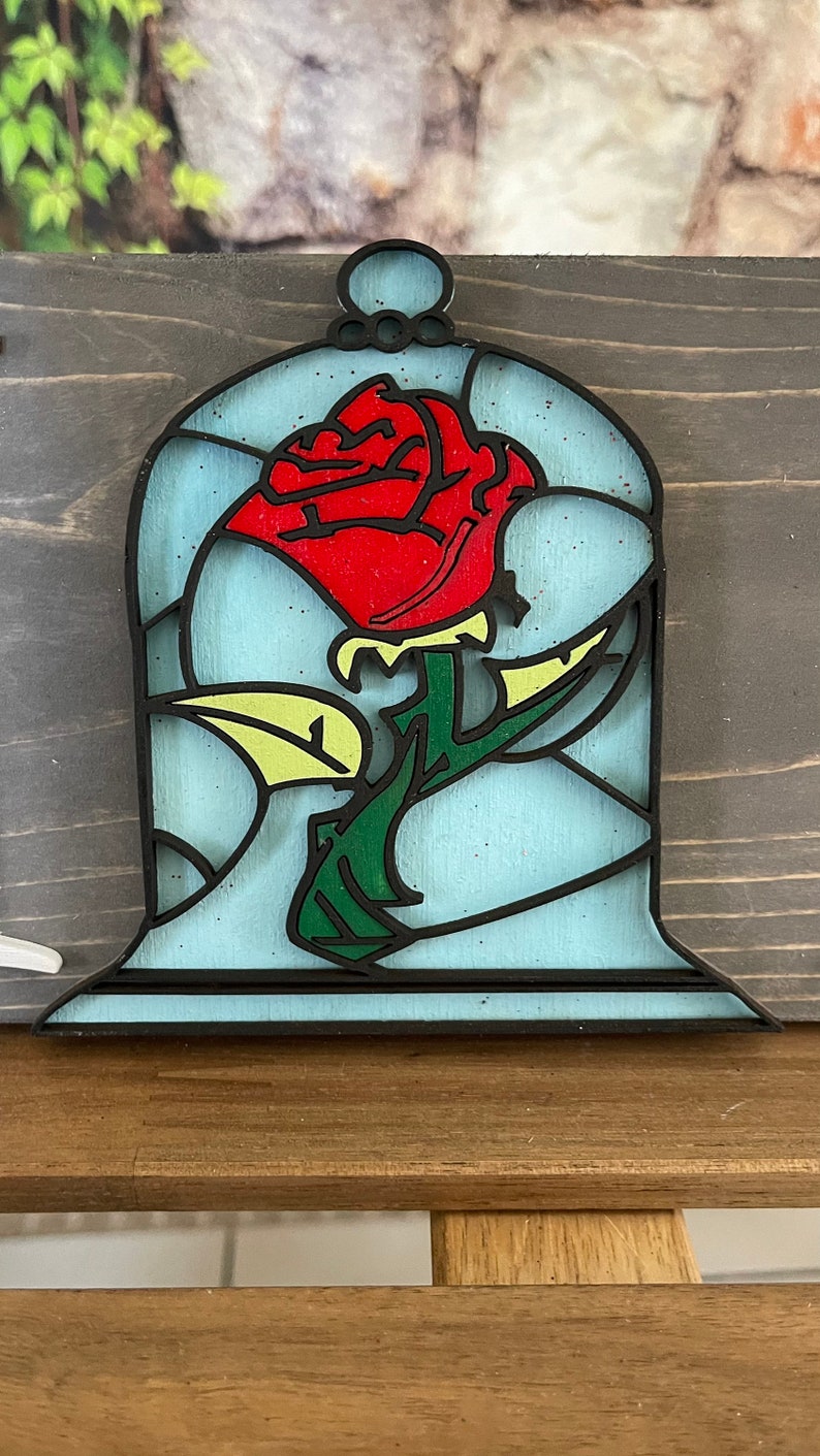 Beauty and the Beast Enchanted Rose Large Magnet Rare Find - Etsy