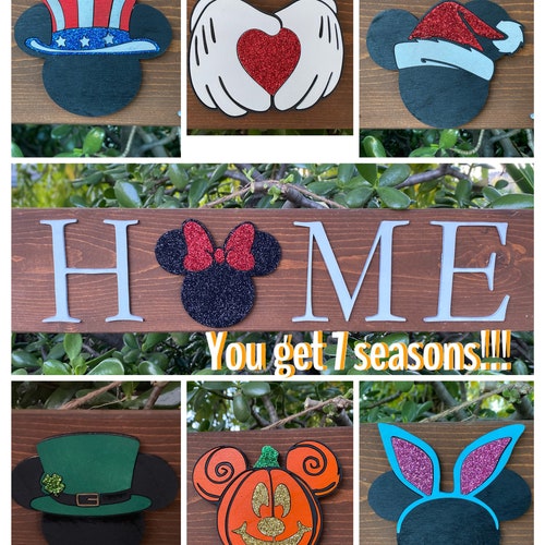 Mickey Disney Inspired Interchangeable Home Sign With Heads | Etsy