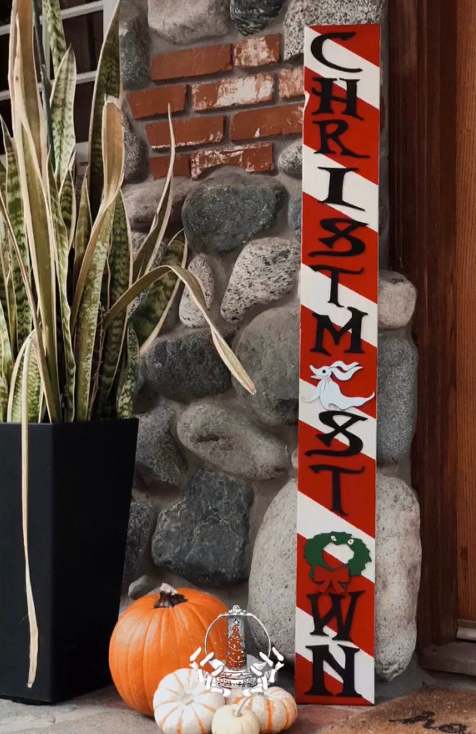 Nightmare Before Christmas Sign Decor Reversible Halloween/ | Etsy