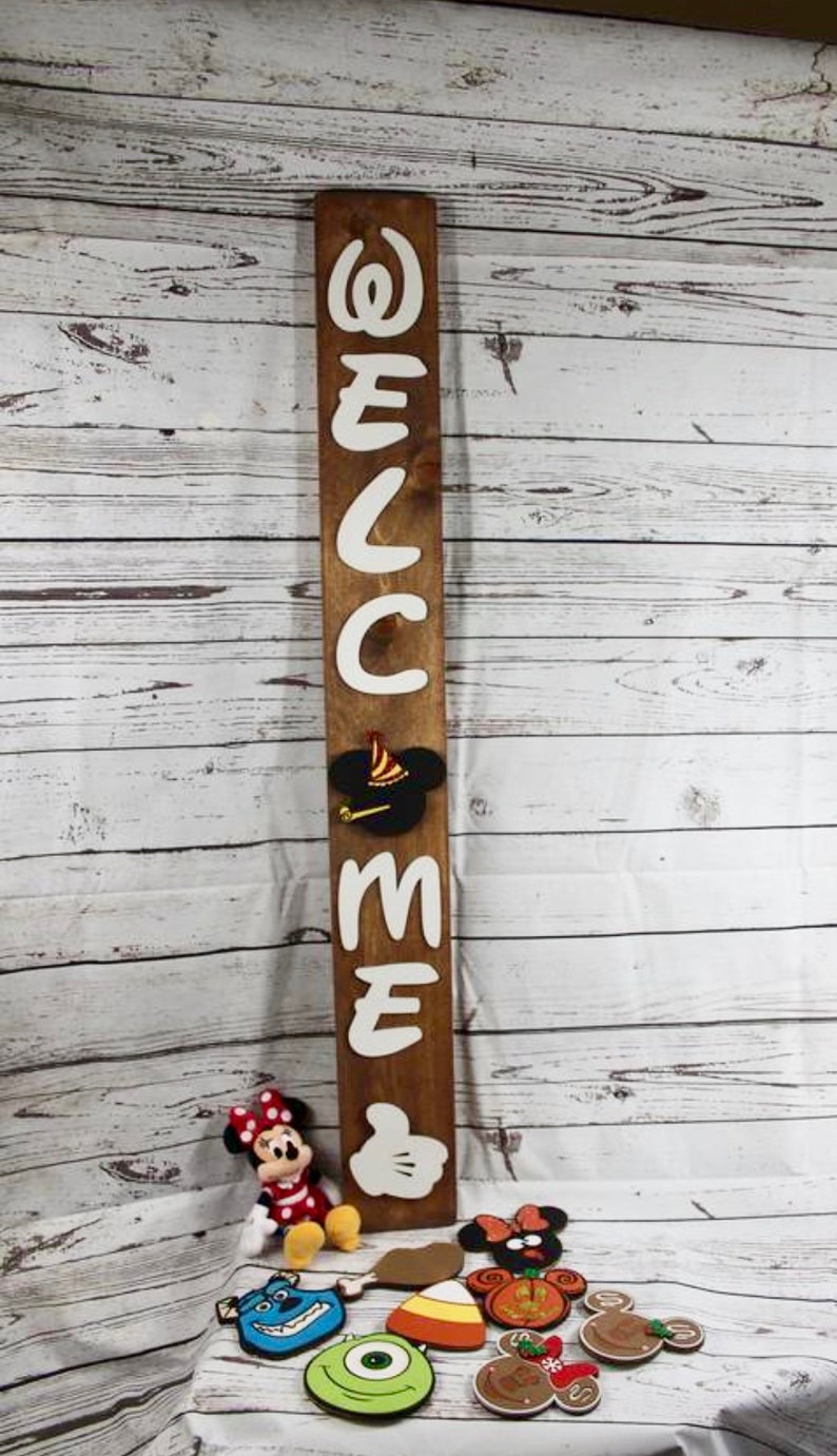 Double Interchangeable Mickey Mouse Inspired Seasons Welcome | Etsy