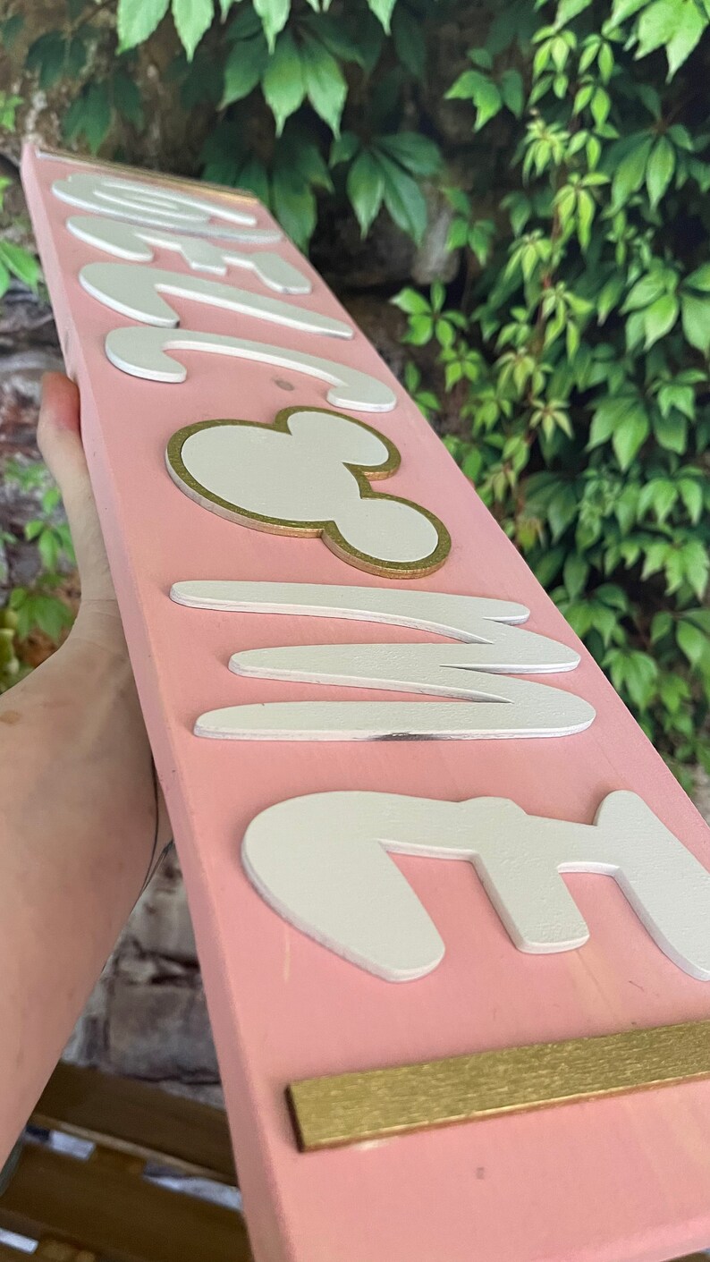 Disney Inspired Rustic Wood Welcome Sign Mickey Mouse - Etsy