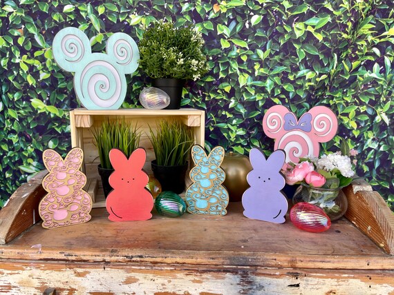 Disney Inspired Easter Spring Home Decor Peeps Bunny Mickey | Etsy