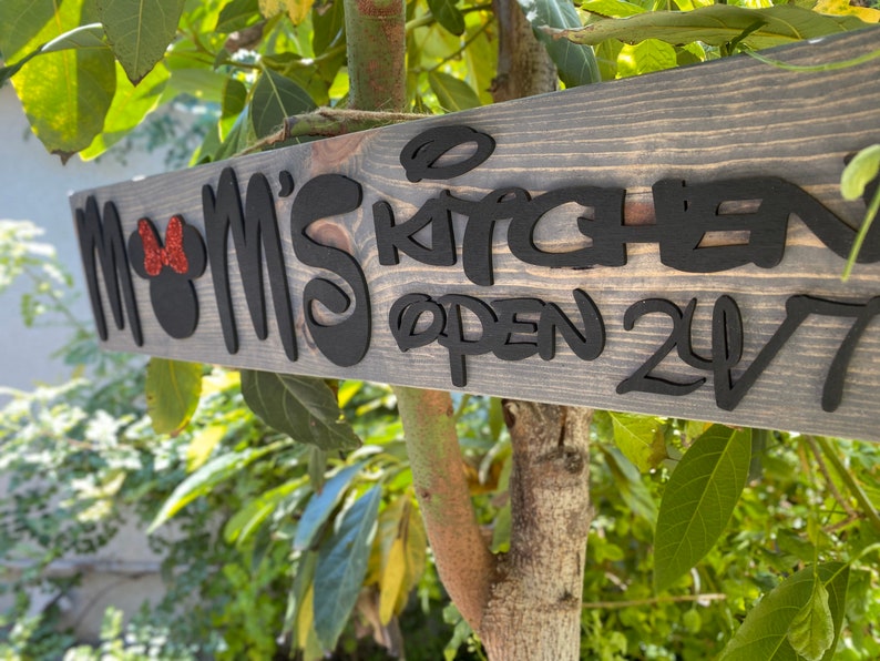 Disney Inspired Moms Kitchen Rustic Wood Sign | Etsy