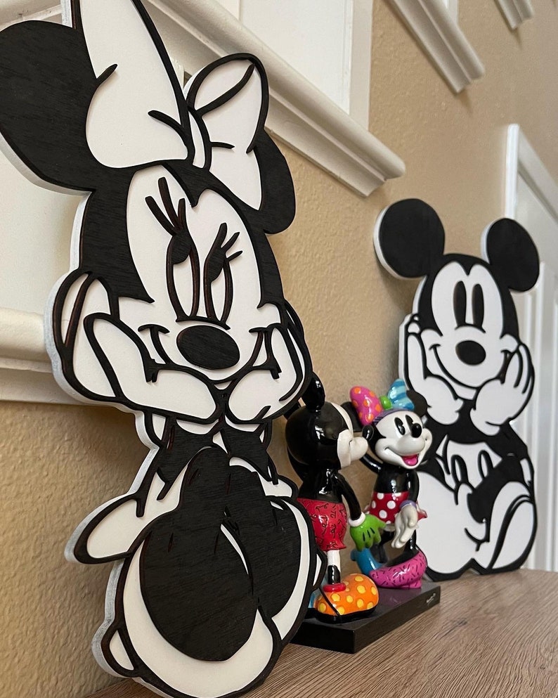 Mickey and Minnie Large Wooden Sign Rare Find Disney Inspired - Etsy