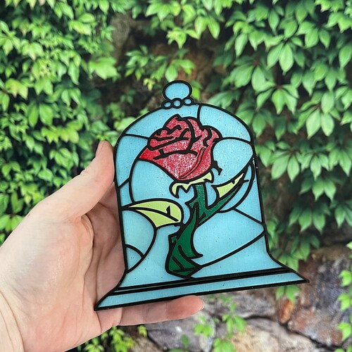 Beauty and the Beast Enchanted Rose Large Magnet Rare Find - Etsy