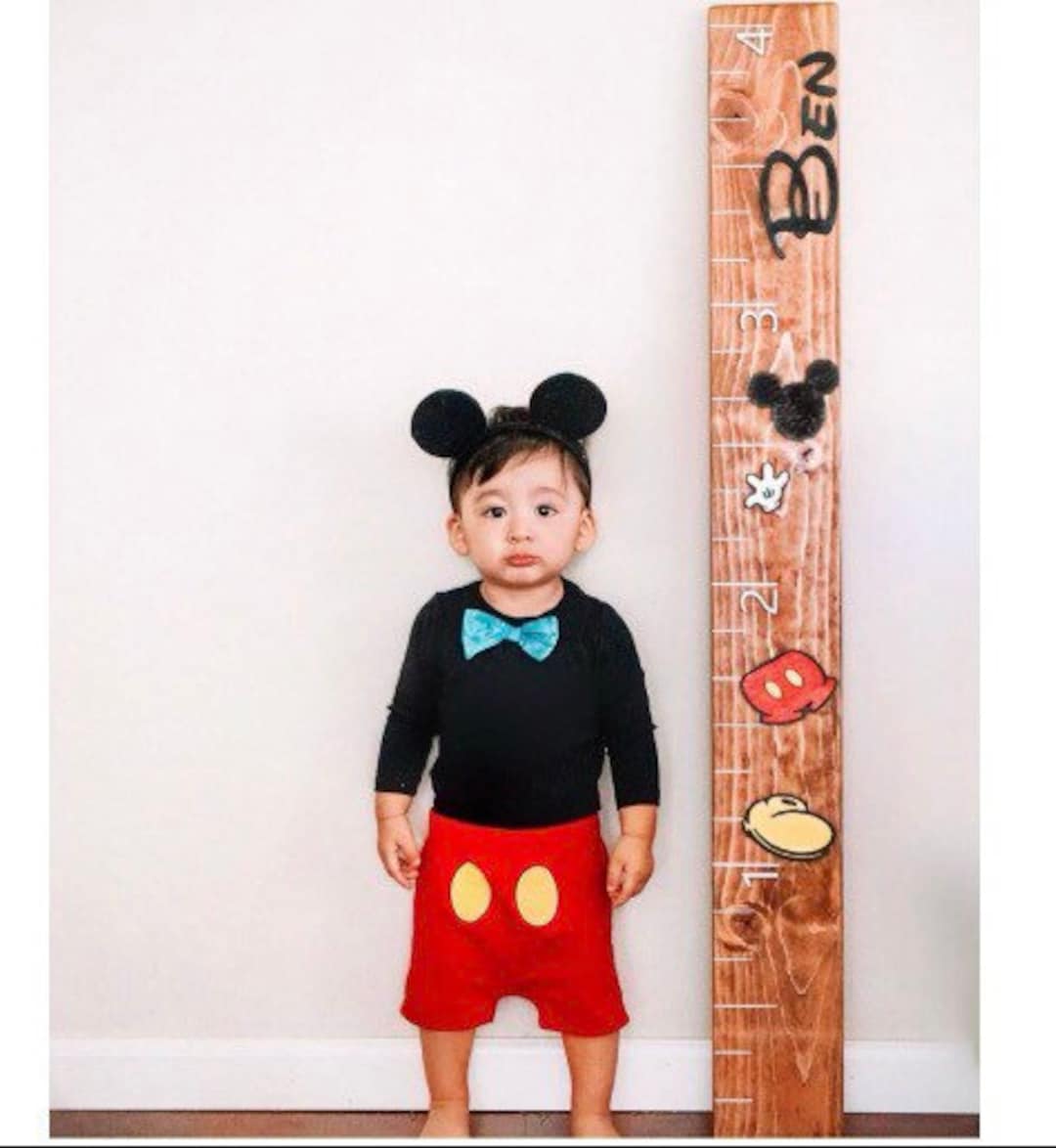 Mickey or Minnie Mouse Growth Chart | Disney Ruler | Steamboat Willie ...