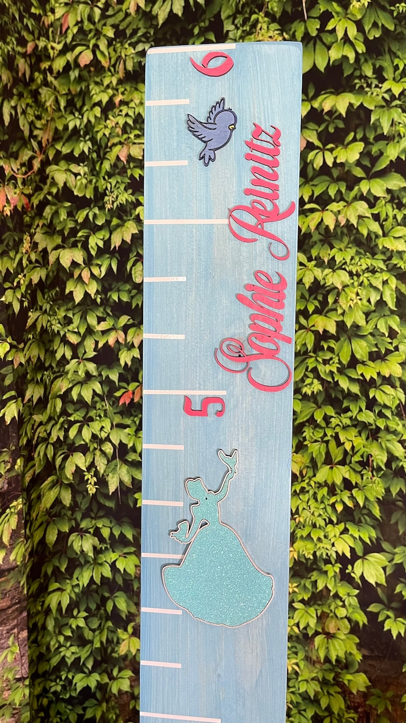 Cinderella Princess Growth Chart Disney Inspired Ruler - Etsy