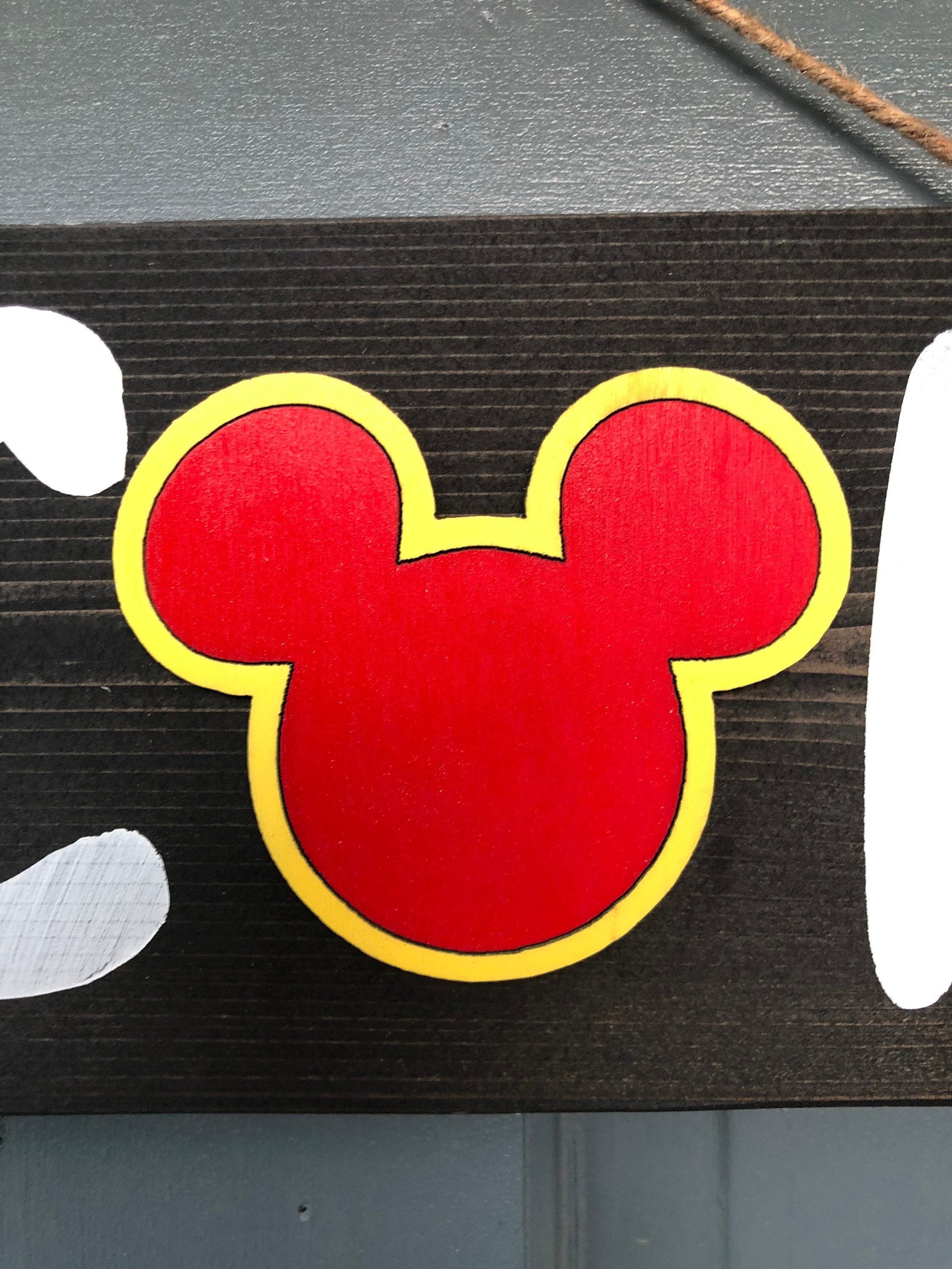 Disney Inspired Rustic Wood Welcome Sign Mickey Mouse | Etsy