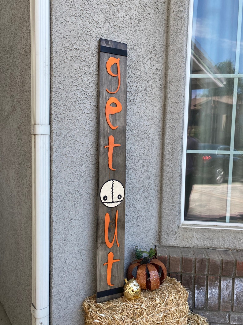 Get Out Sam Trick R Treat Sign Halloween Decor | Etsy