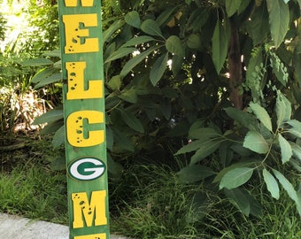 Green Bay Welcome Sign Front Door Decor Green Bay Packers Front Door ...