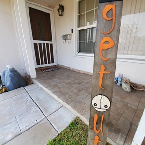 Get Out Sam Trick R Treat Sign Halloween Decor - Etsy