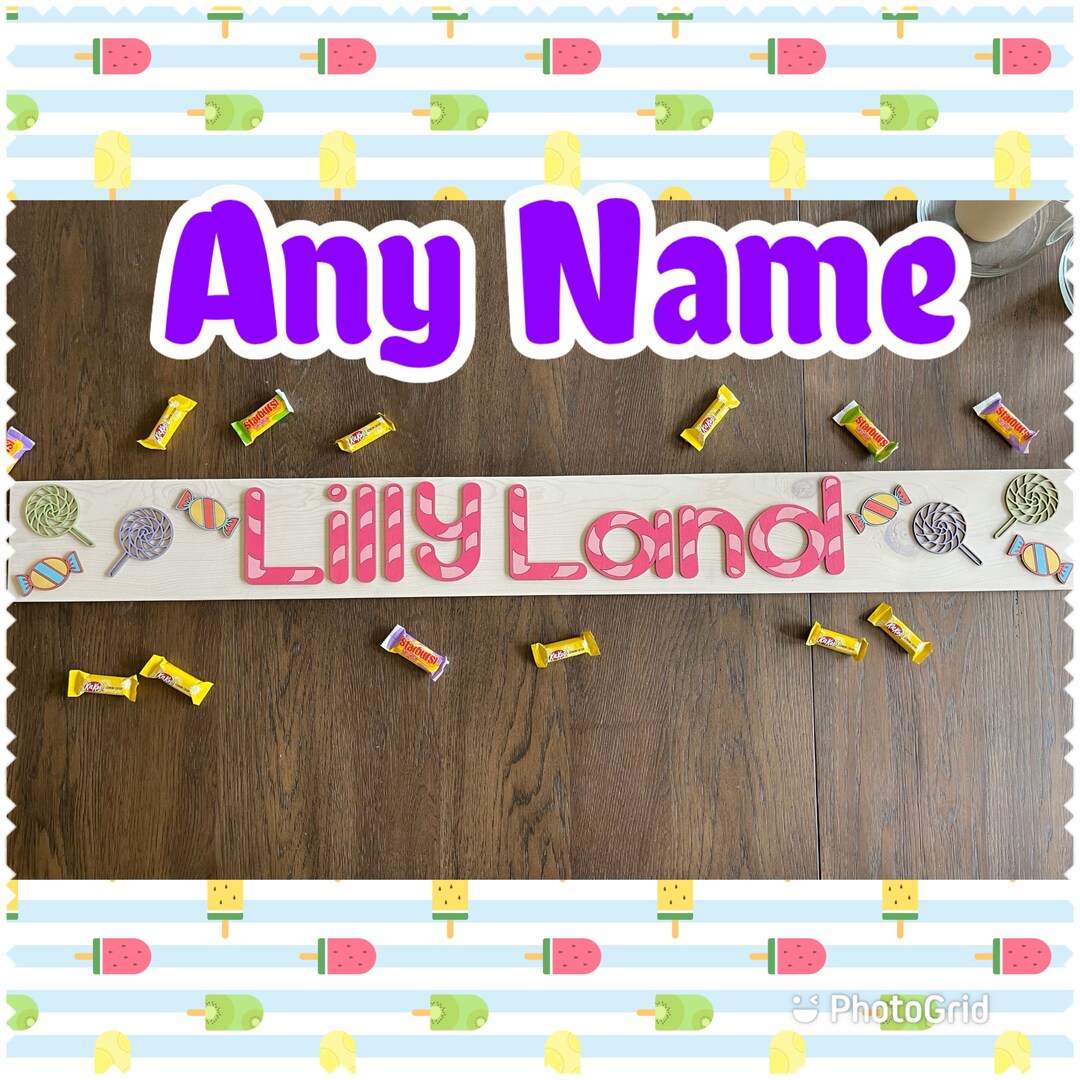 Candy Land Personalized Name Party Sign - Etsy