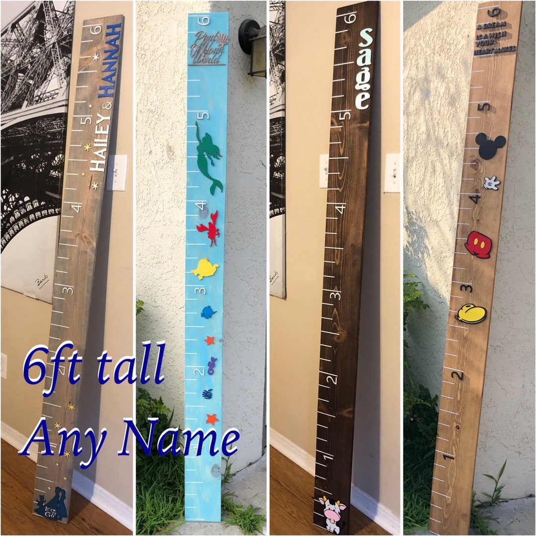 Growth Chart 6ft Tall Customized Disney - Etsy
