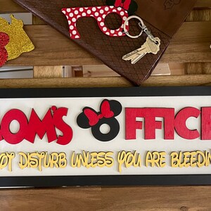 Moms Office Dads Office Mickey Mouse Inspired Sign Wood - Etsy
