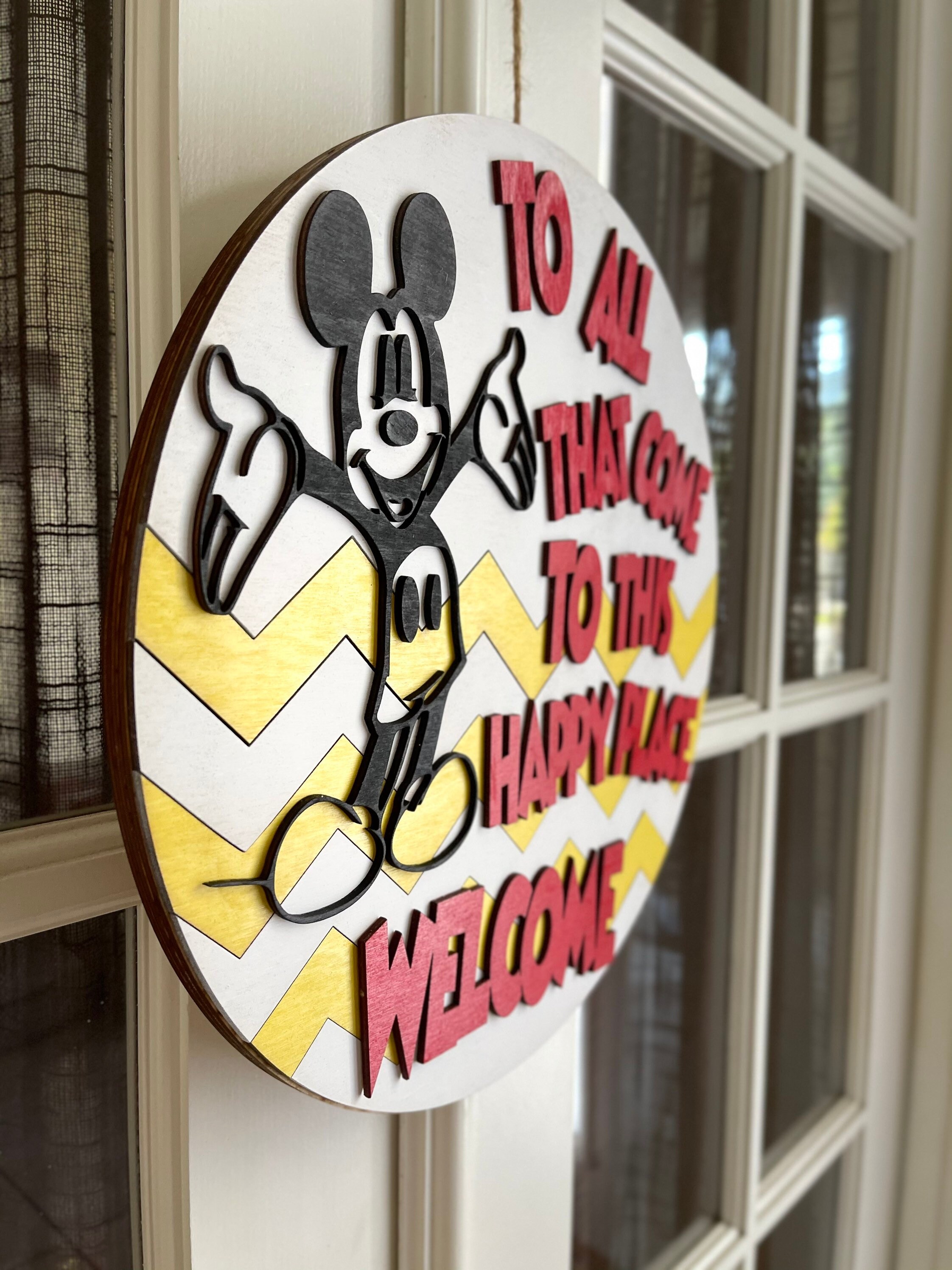 Mickey Mouse Welcome Door Hanger - Etsy