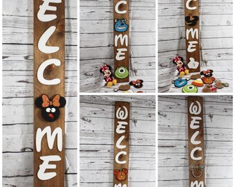 Mickey Mouse Inspired Interchangeable Seasons Welcome Sign | Etsy