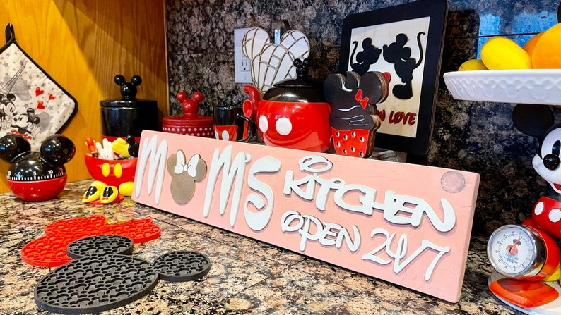 Disney Inspired Moms Kitchen Rustic Wood Sign - Etsy