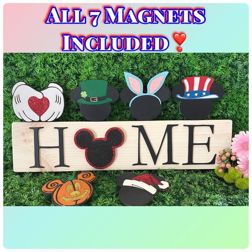 Mickey Mouse Inspired Interchangeable Seasons Welcome Sign - Etsy