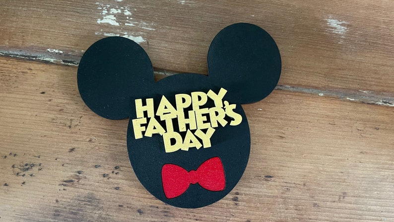 Mickey Mouse Bow Tie Happy Fathers Day Disney Inspired Large - Etsy