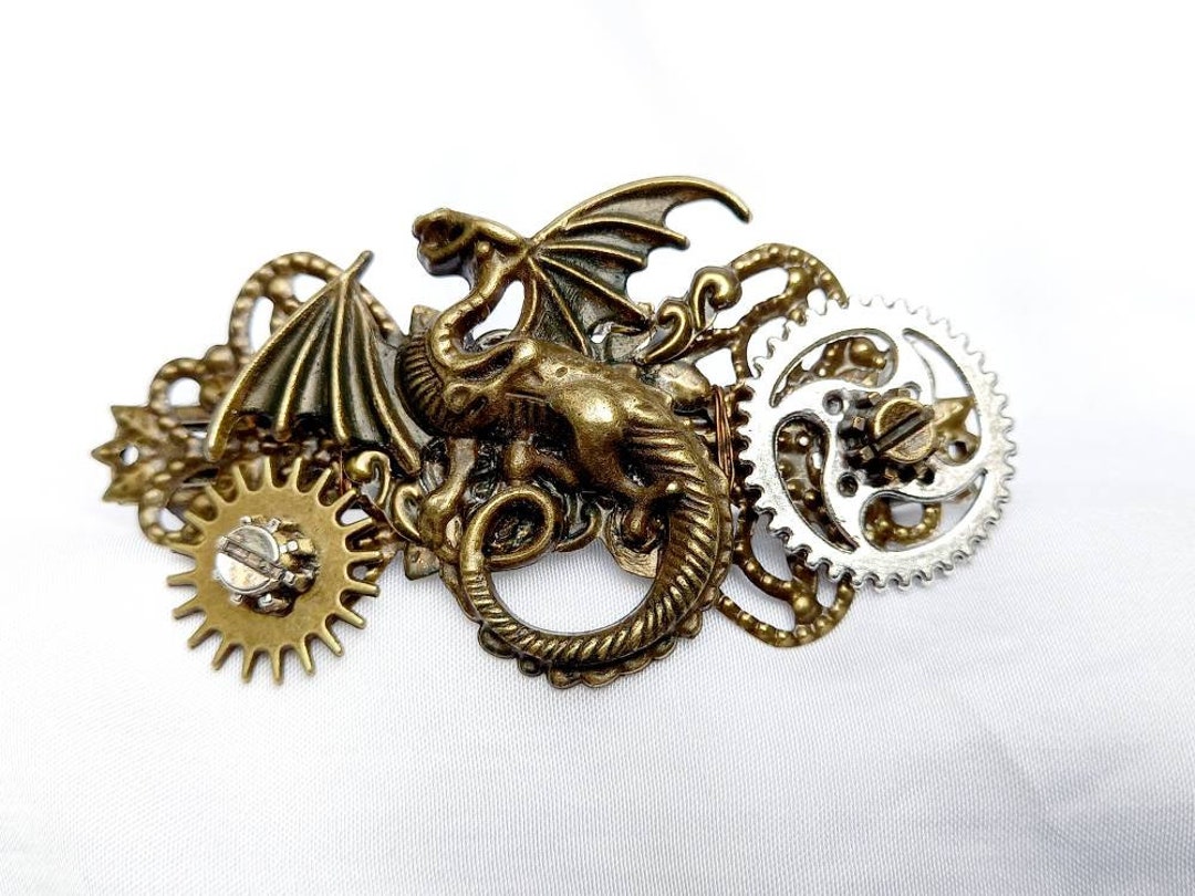 Steampunk Hair Clip With Dragon - Etsy