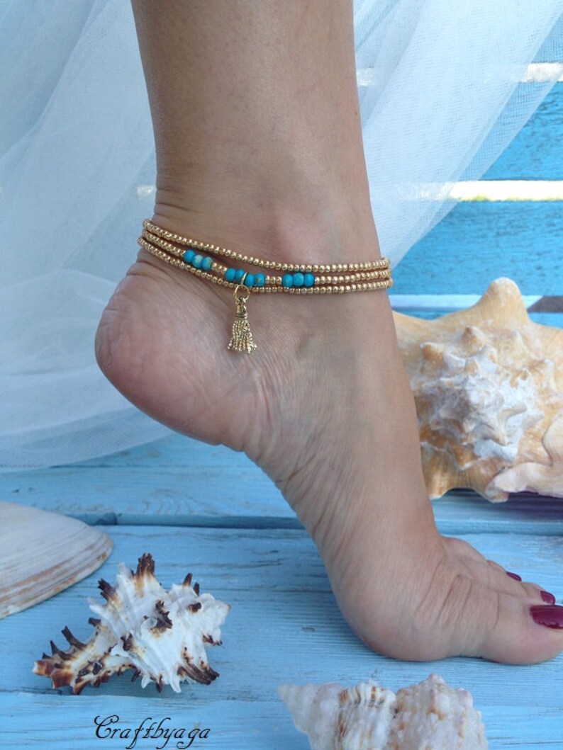 Beach Anklet,anklet,boho Anklet,gold Anklet, Barefoot Sanfals - Etsy