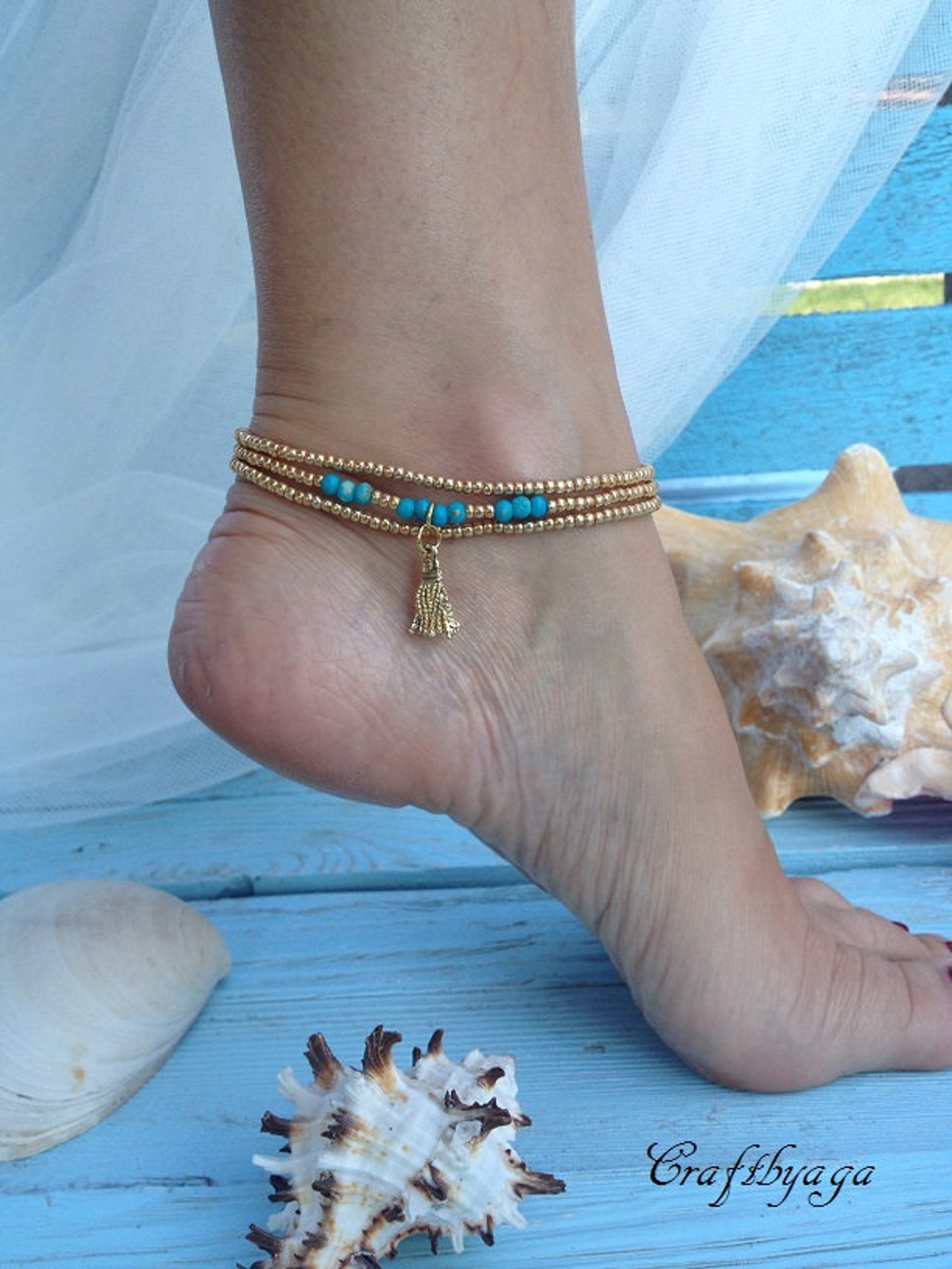 Beach Ankletankletboho Ankletgold Anklet - Etsy