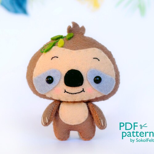 Sloth Plush Sewing Pattern Soft Toy PDF Pattern and - Etsy