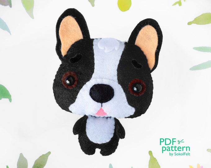 Игрушка бульдог из фетра – PDF-шаблон для милого украшения своими ...