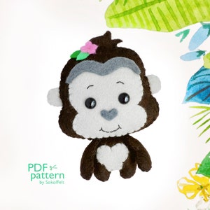 Felt Baby Gorilla Sewing Pattern: DIY Plush Monkey Toy (PDF & SVG) - Etsy