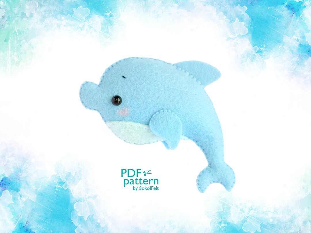Dolphin Toy Sewing PDF Pattern, Felt Sea Ocean Animal Sewing Tutorial ...