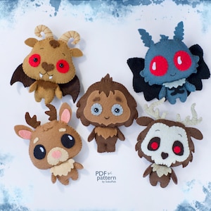 Baby Mothman Felt Toy Sewing PDF and SVG Pattern, Cryptid Creature ...