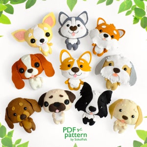 Cocker Spaniel Felt Toy Sewing Pattern, DIY Dog Plush Doll (PDF & SVG ...