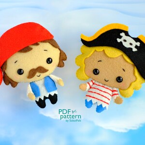Pirate Girl Felt Toy PDF and SVG Patterns, Plush Doll Sewing PDF ...