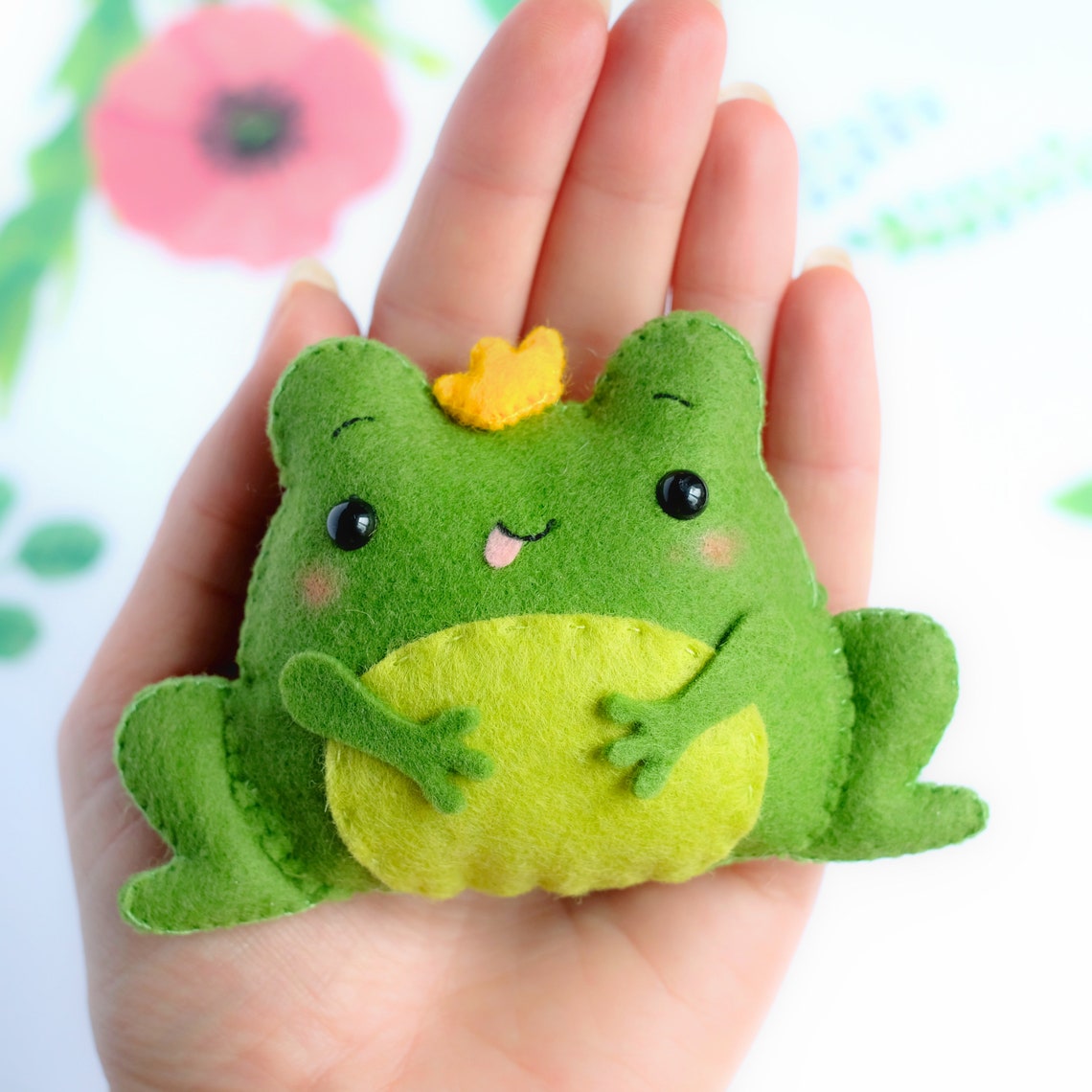 Cute Frog Felt Toy Sewing PDF and SVG Patterns the Frog - Etsy