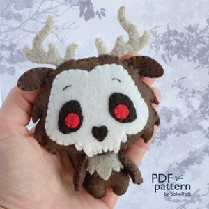 Cute Wendigo Felt Toy Sewing PDF and SVG Pattern, Cryptid Toy, Windigo ...