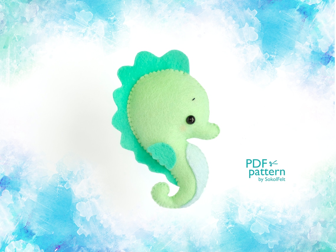 Seahorse Toy Sewing PDF Pattern Felt Sea Ocean Animal Sewing | Etsy