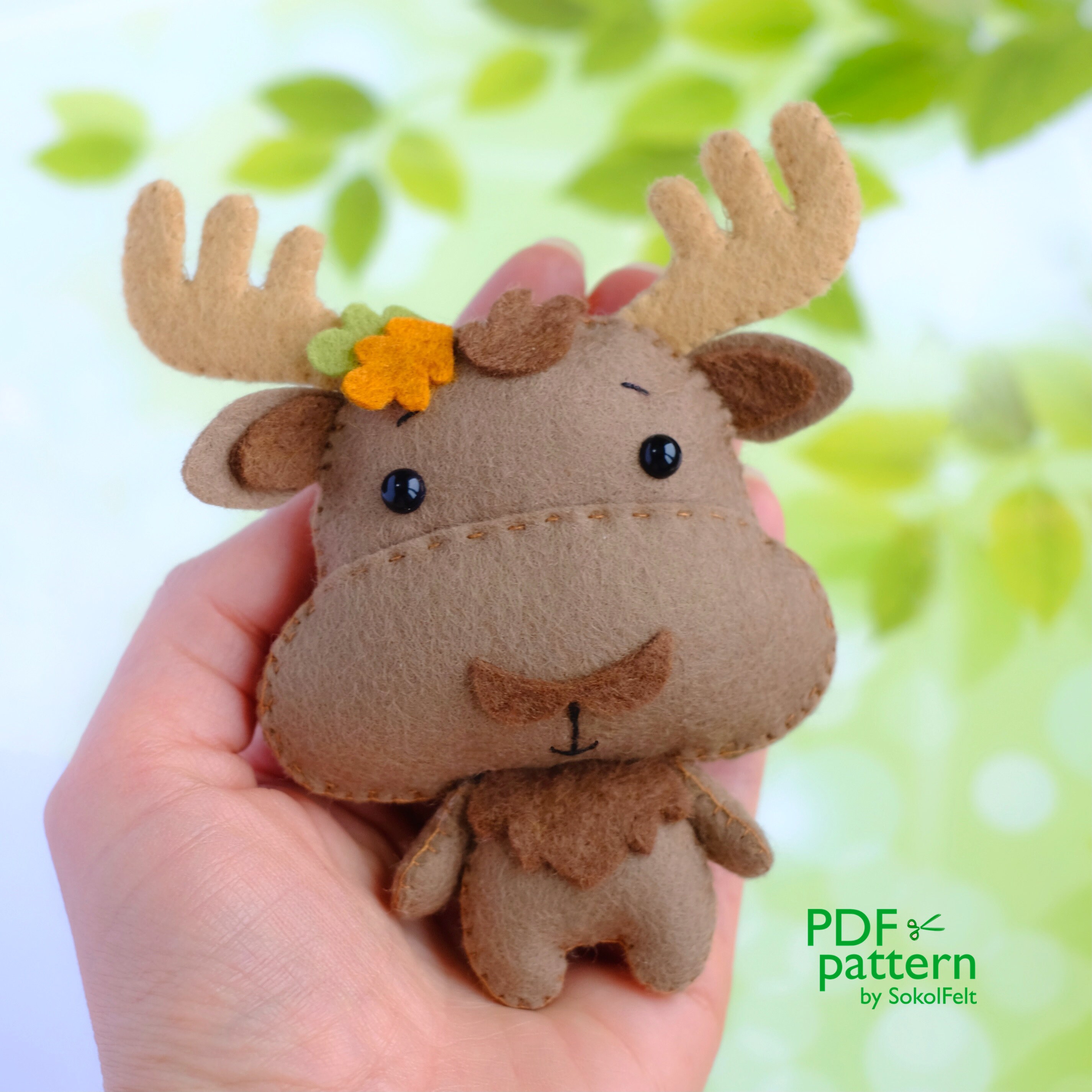 Baby Moose Felt Toy PDF and SVG Patterns Felt Woodland Baby - Etsy