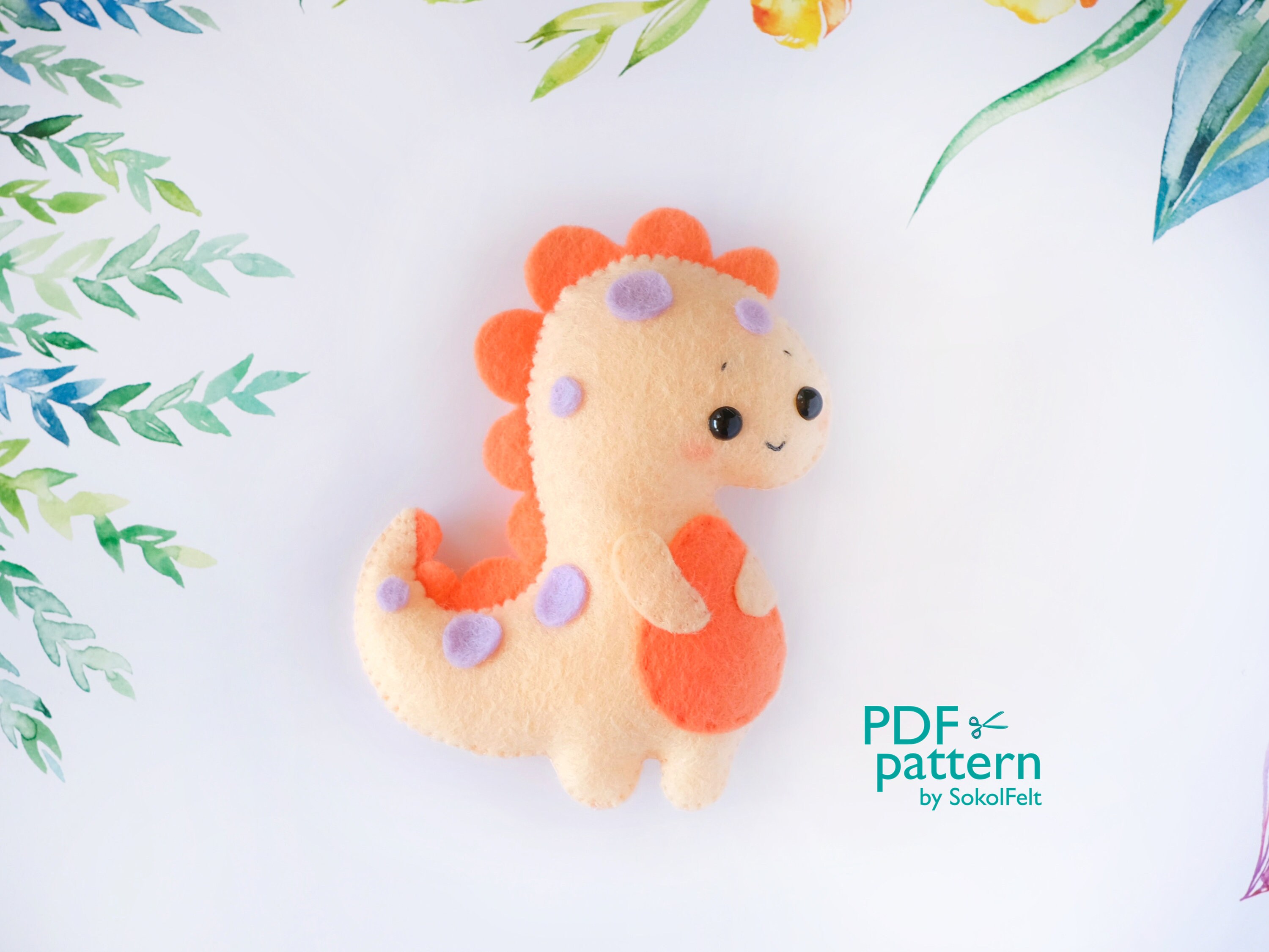 Felt T-rex Dinosaur Toy Sewing Pattern (PDF & SVG) - Etsy