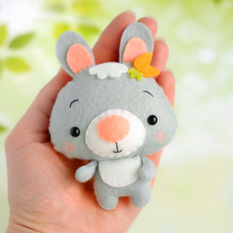 Little Bunny Felt Toy PDF and SVG Patterns Felt Woodland - Etsy