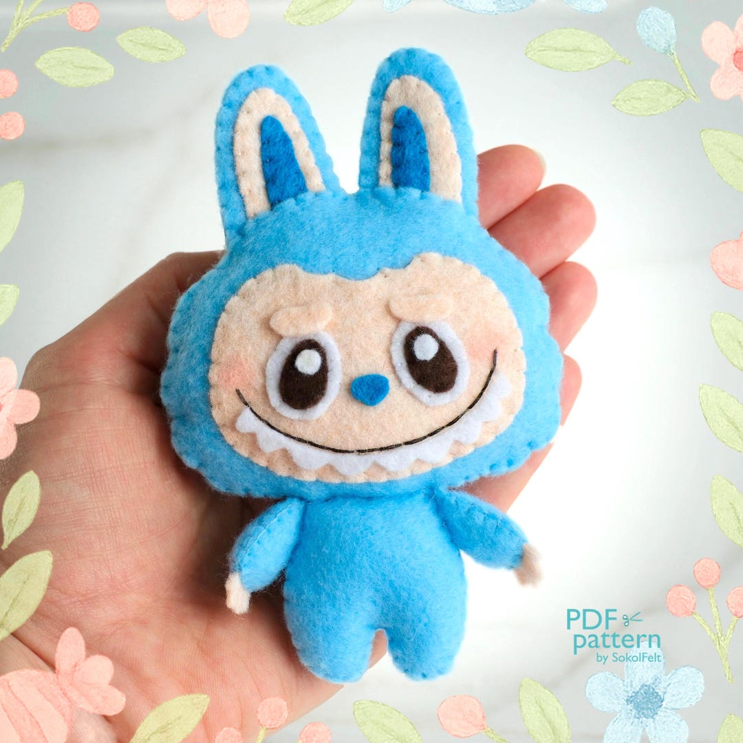 Labubu Felt Toy Sewing PDF and SVG Pattern, Labubu Plush Toy, DIY ...