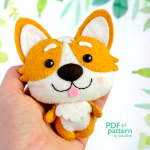 Corgi Felt Toy Sewing PDF and SVG Patterns, Cute Dog Sewing Tutorial ...