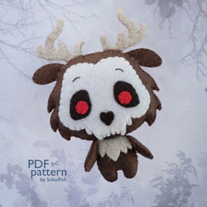 Cute Wendigo Felt Toy Sewing PDF and SVG Pattern, Cryptid Toy, Windigo ...