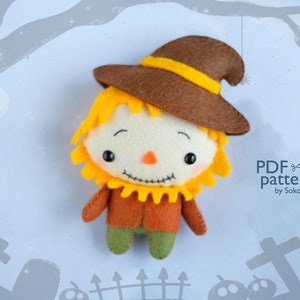 Cute Scarecrow Felt Toy Sewing PDF Pattern, Wonderfull Wizard of Oz ...