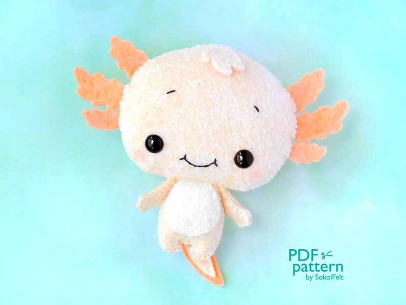 Felt Baby Axolotl Toy Sewing Pattern: Salamander Plush (PDF & SVG) - Etsy