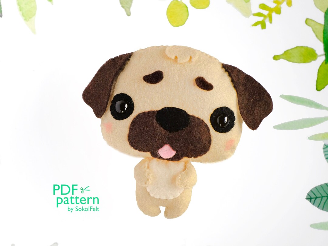 Felt Pug Toy Sewing Pattern, Dog Sewing Tutorial (PDF & SVG) - Etsy