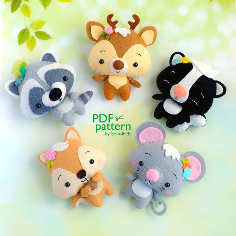 Squirrel Felt Toy PDF and SVG Pattern Felt Woodland Animal - Etsy