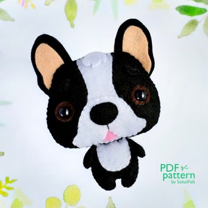 French Bulldog Felt Toy Sewing PDF and SVG Patterns, Dog Sewing ...