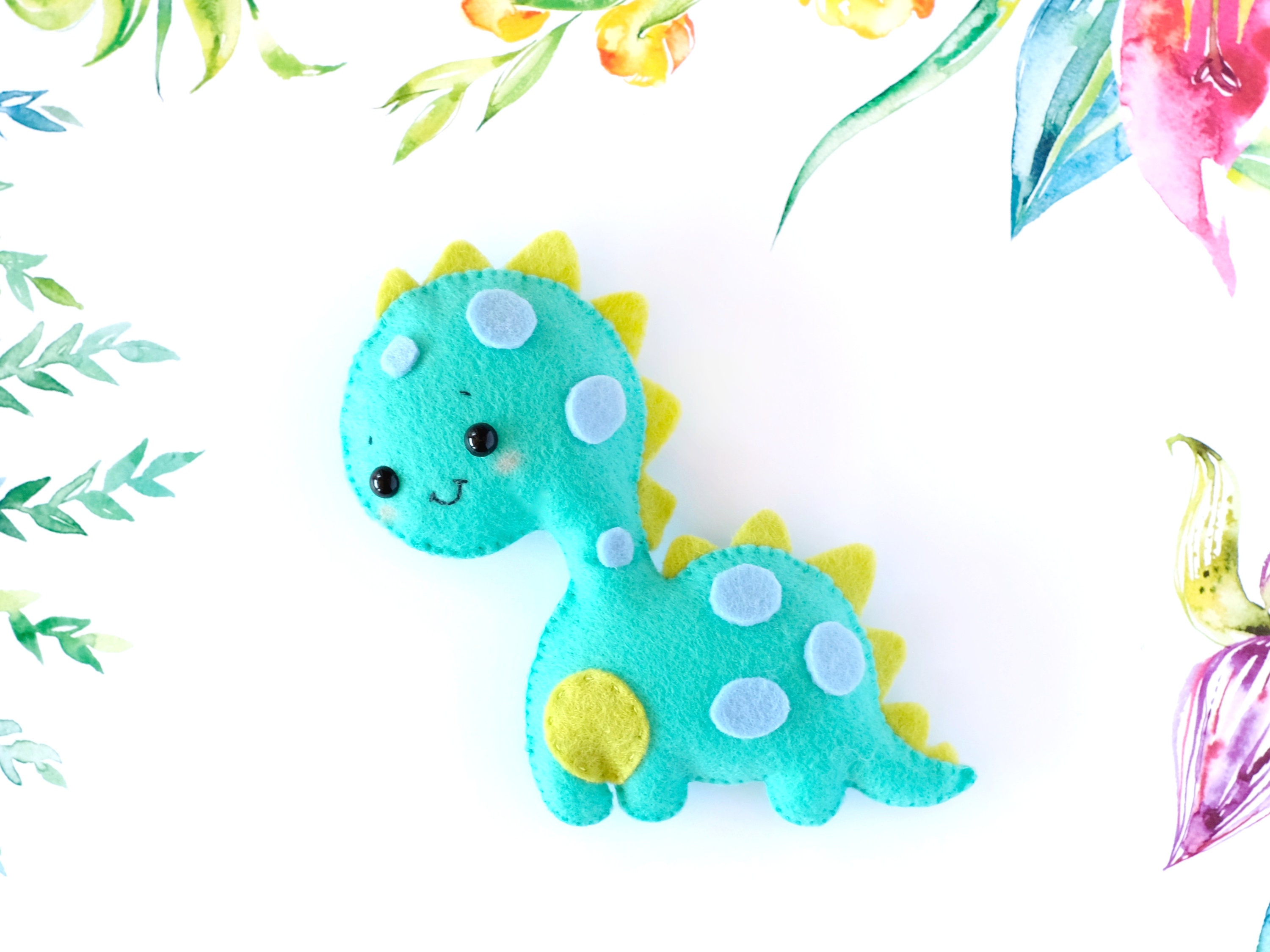 Felt Brontosaurus Dinosaur Sewing PDF Pattern Cute Dino Toy | Etsy