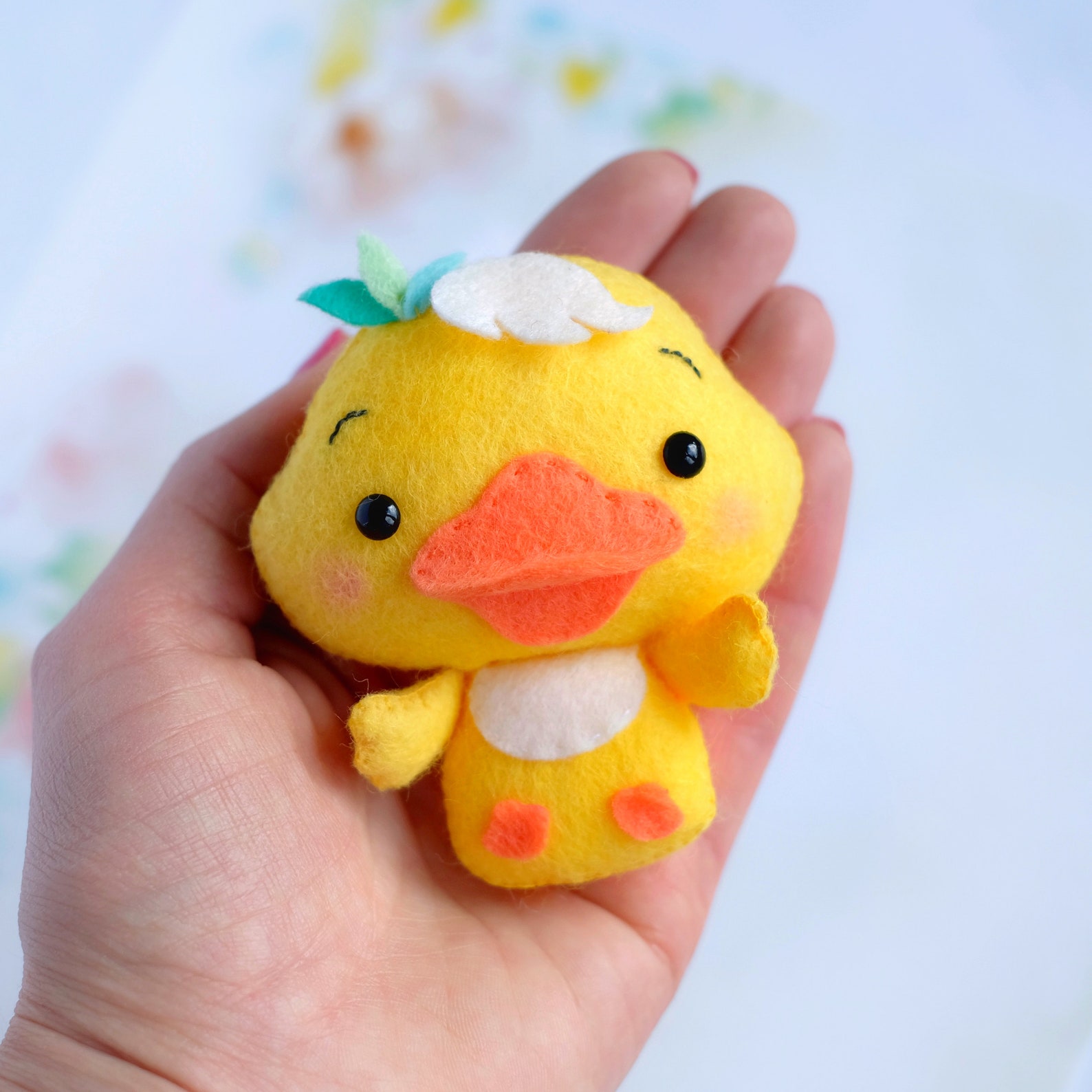 Felt Baby Duck Toy Sewing PDF and SVG Patterns Cute Farm | Etsy